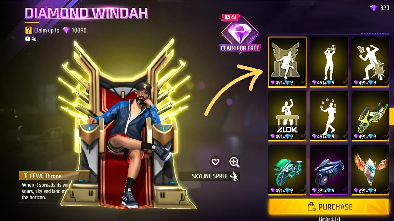 Throne Emote Event pink daimond Event get free emote free bundle free ...