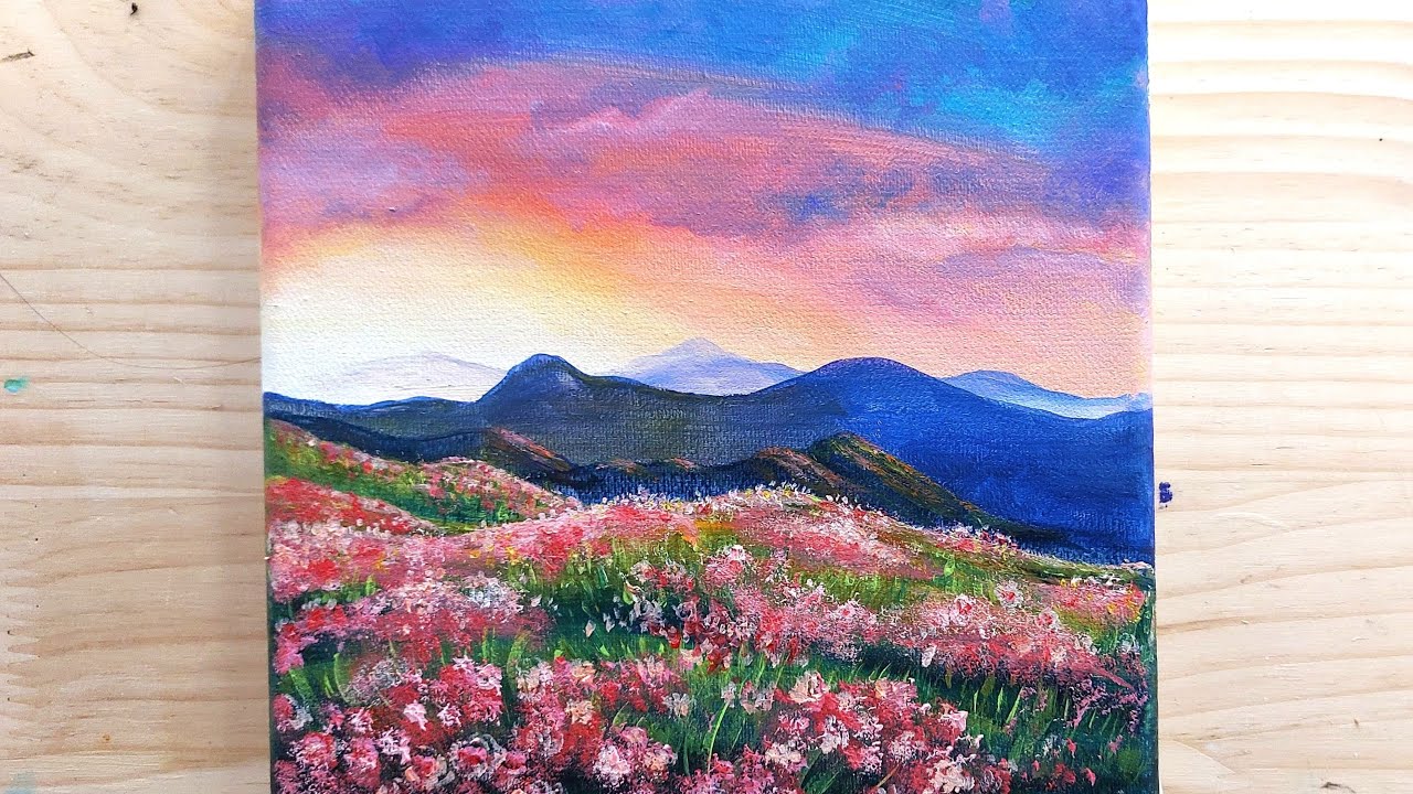 The Beginning of Spring l Landscape l Acrylic Painting l Technique #8 ...