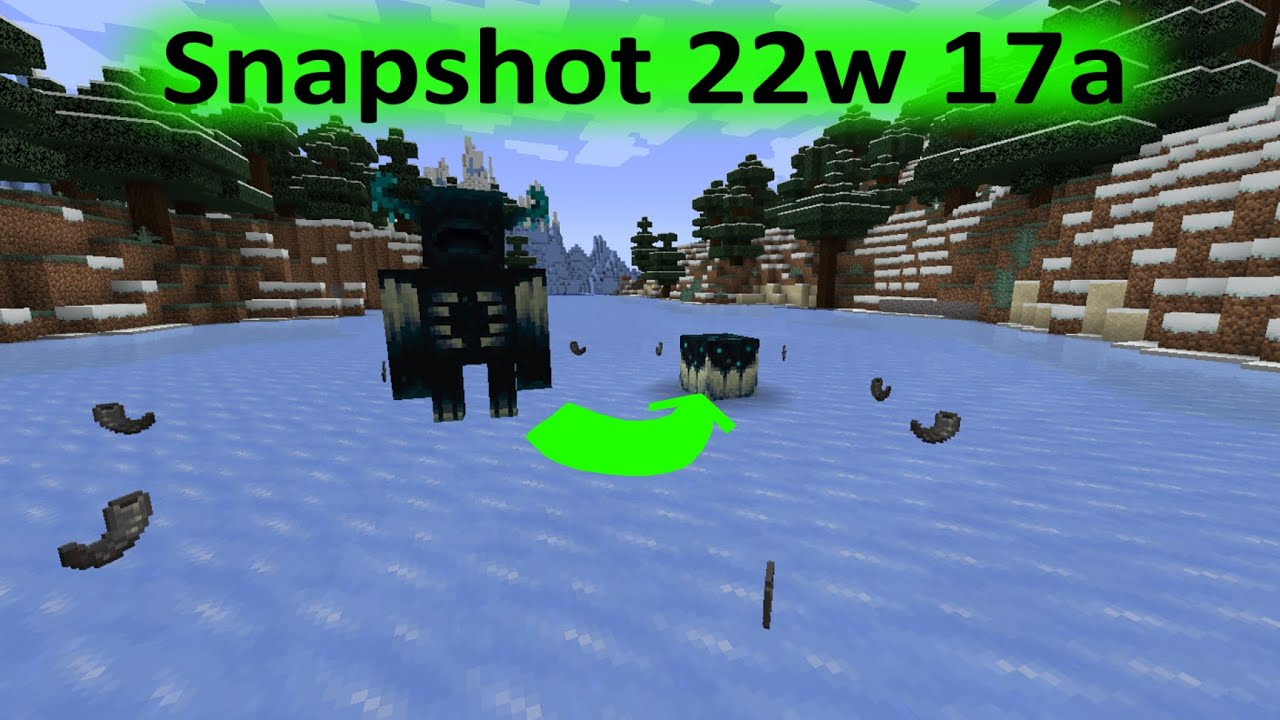 Minecraft Snapshot 22w 17a Warden drop + goat horns - YouTube
