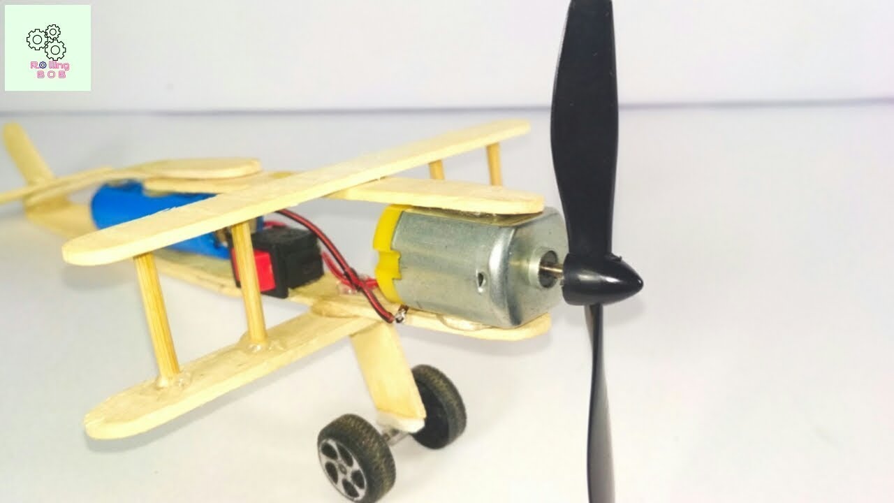 How to make A Plane with DC Motor - Toy Wooden Plane DIY || Mr Idea ...