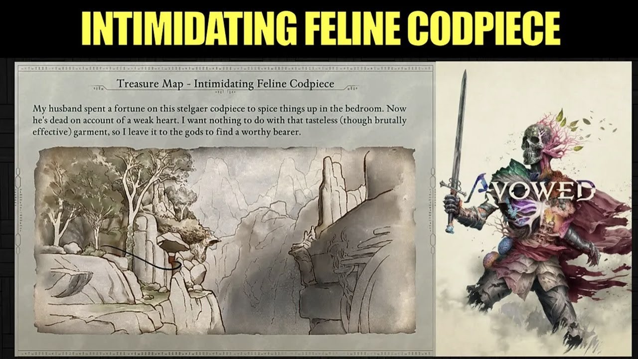 Avowed: Intimidating Feline Codpiece Treasure Map & Treasure Location ...