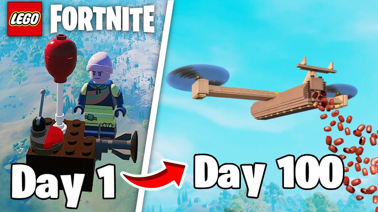I Built PLANE 100 Days in Lego Fortnite - YouTube