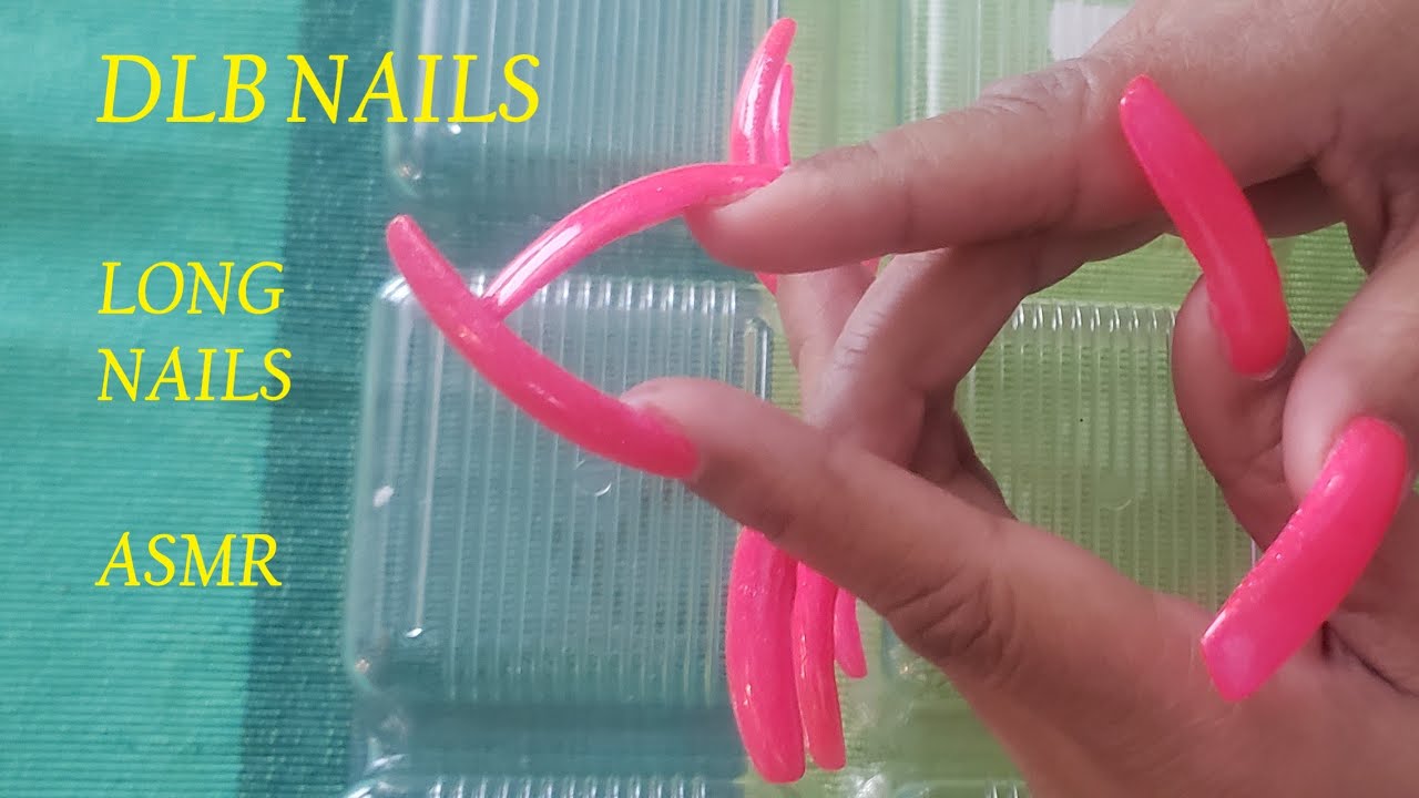 DLB NAILS - LONG NAILS - ASMR - Pink Long Nails Scratching on Plastic ...