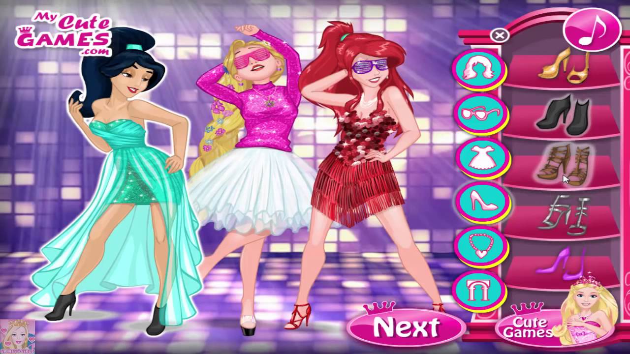 Disney Princess Night Out Princess Rapunzel Ariel and Jasmine Dress Up ...