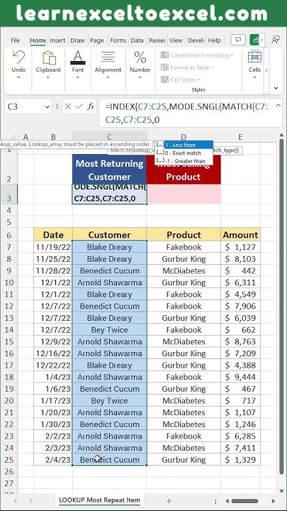 Excel Pro Trick: Find most Frequent Text value in Excel: LOOKUP Most Common Text with Excel ...