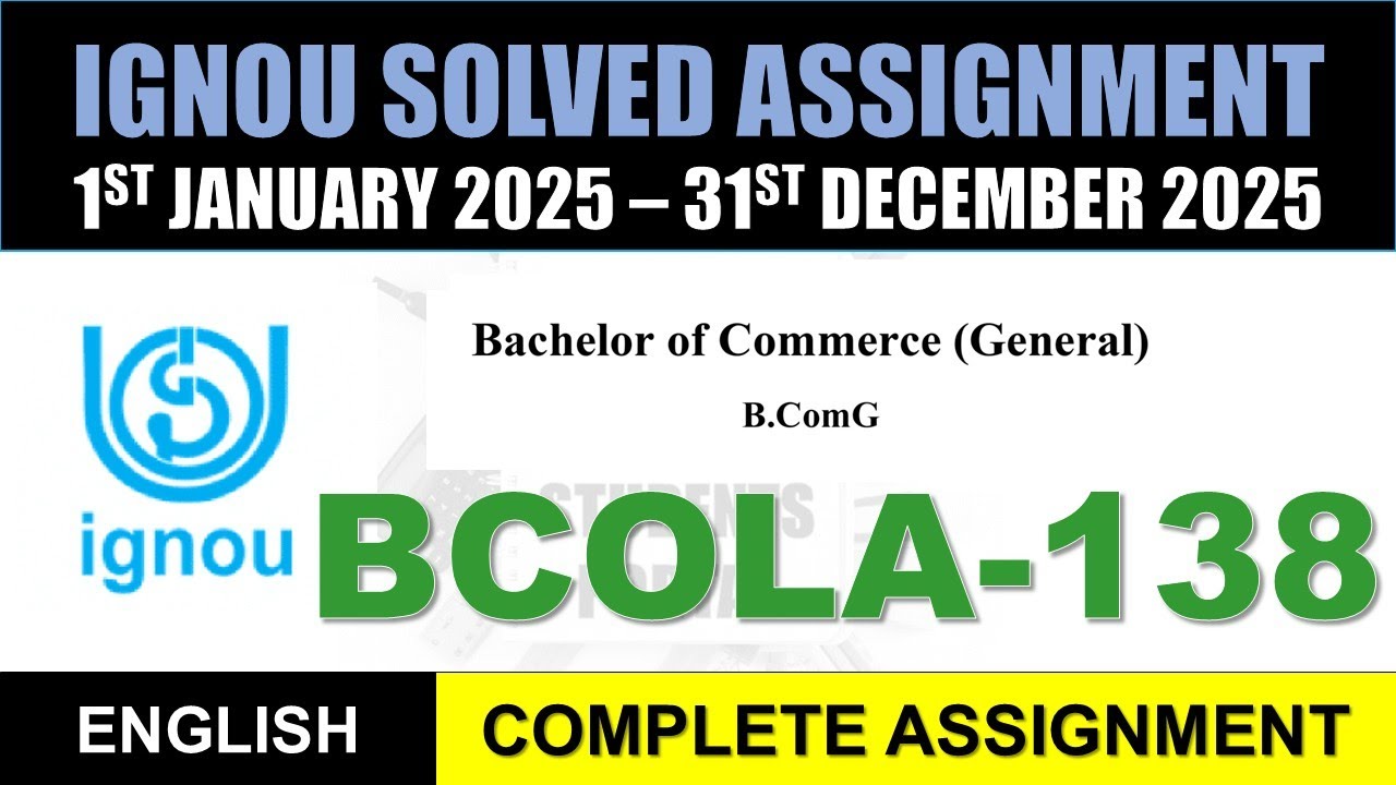 BCOLA 138 Solved Assignment 2025-26 || bcola-138 solved assignment in ...
