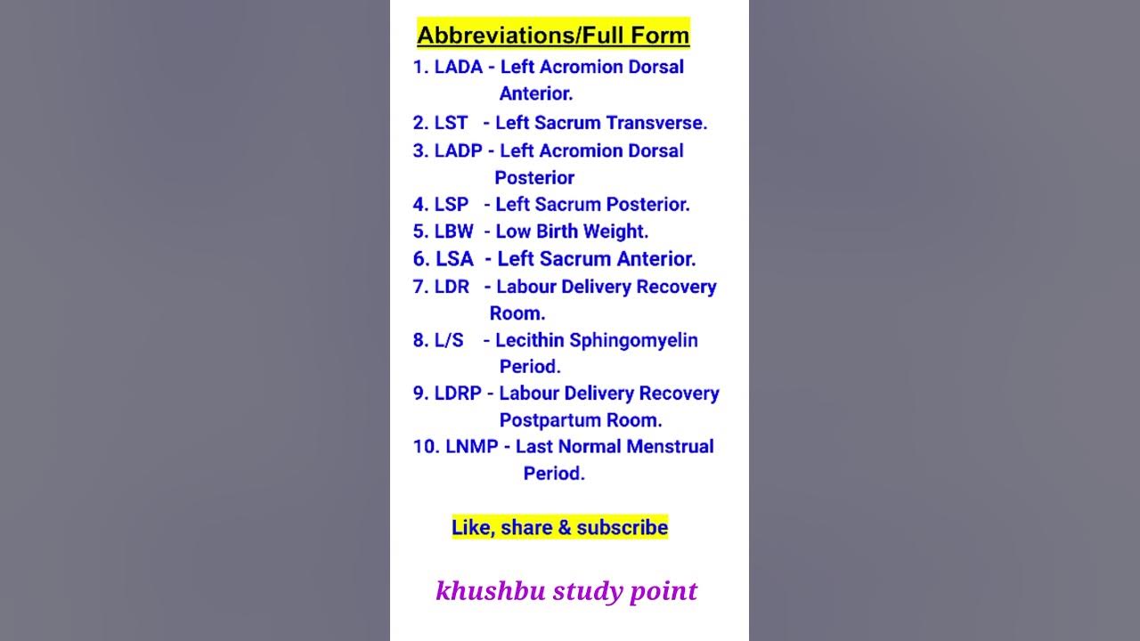 LNMP ka full form | LDRP ka full form | LDR ka full form | LSA ka full form #khushbustudypoint ...
