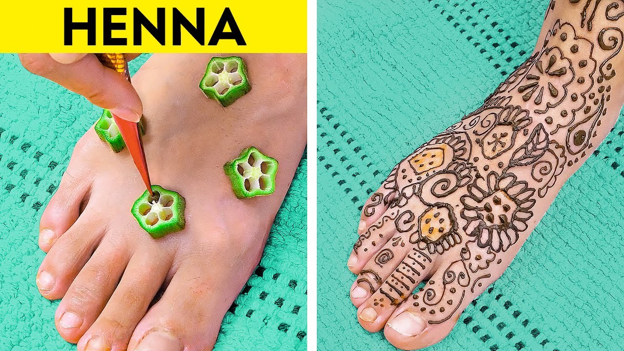How to Draw Temporary Tattoos || Awesome Lip Makeup And Piercing ...