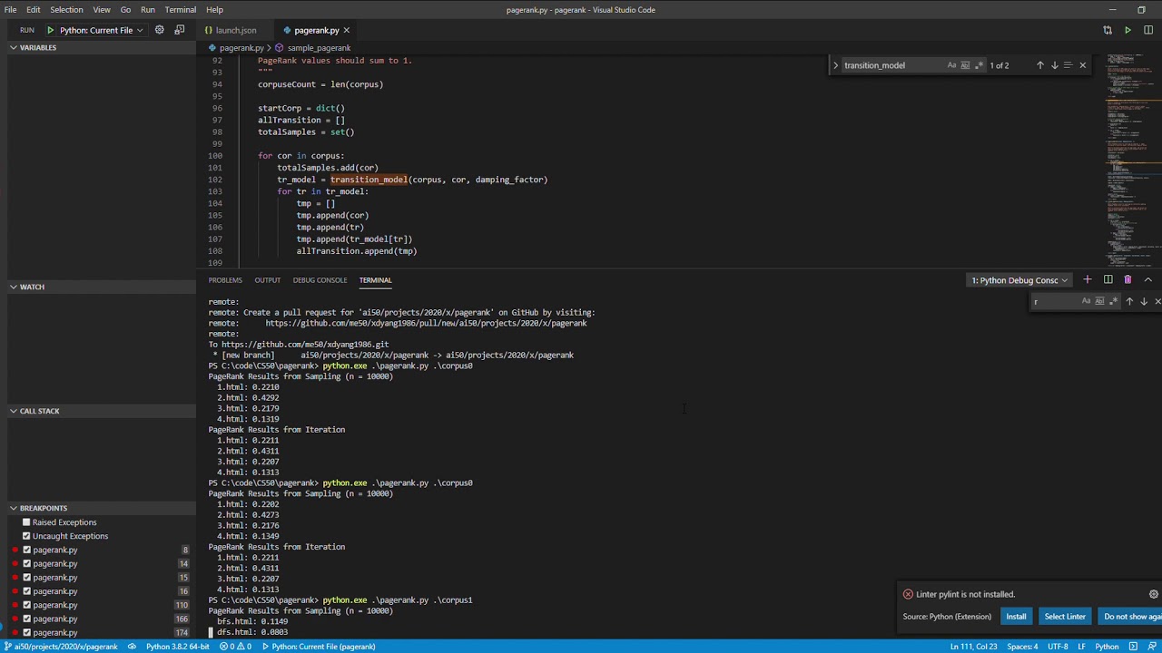 CS50 pagerank - YouTube