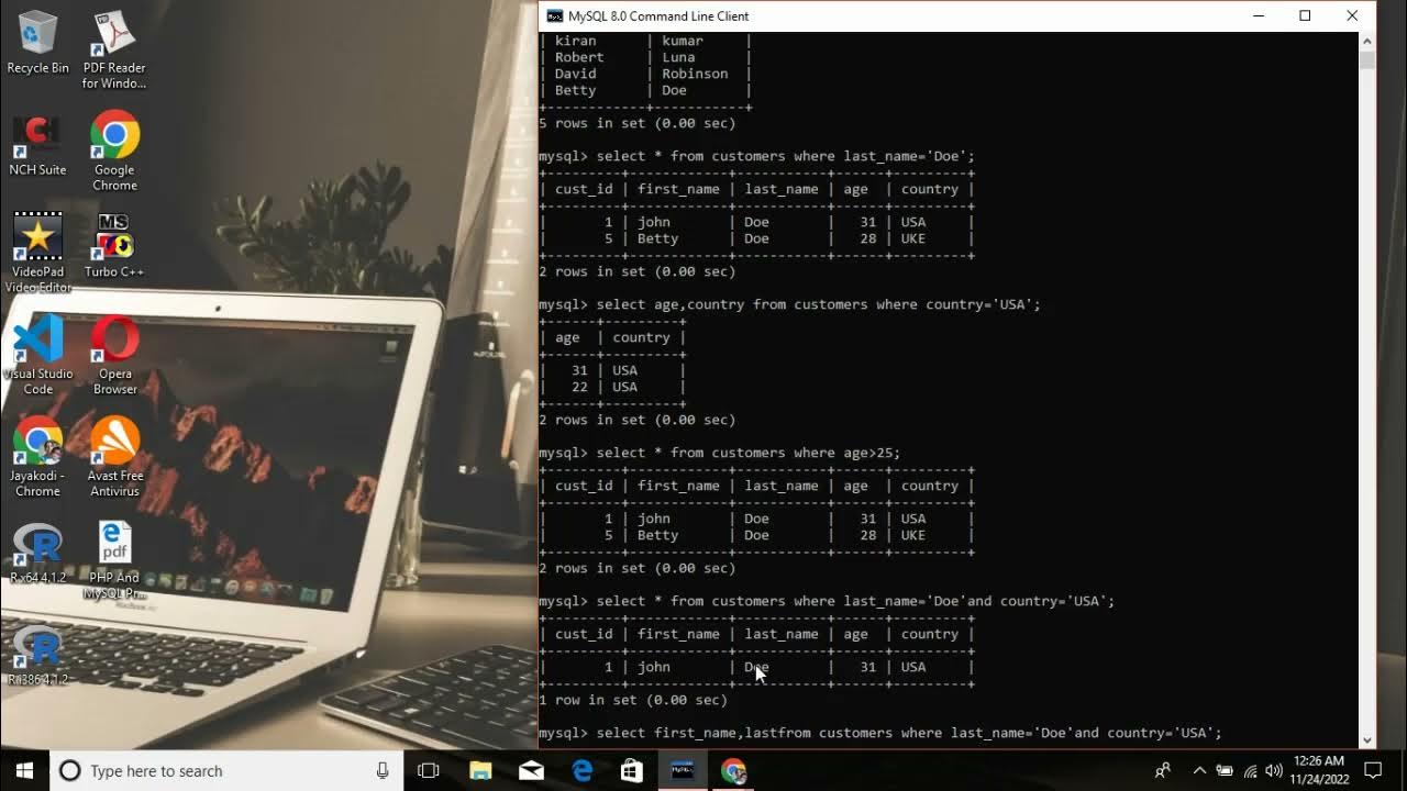SQL SELECT [Data Query Language]-part 1 - YouTube