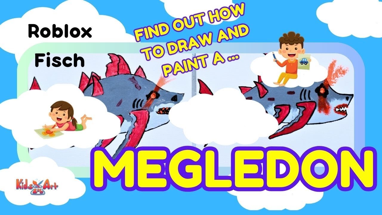 How To Draw And Paint A Megalodon Roblox Fisch Fun - YouTube