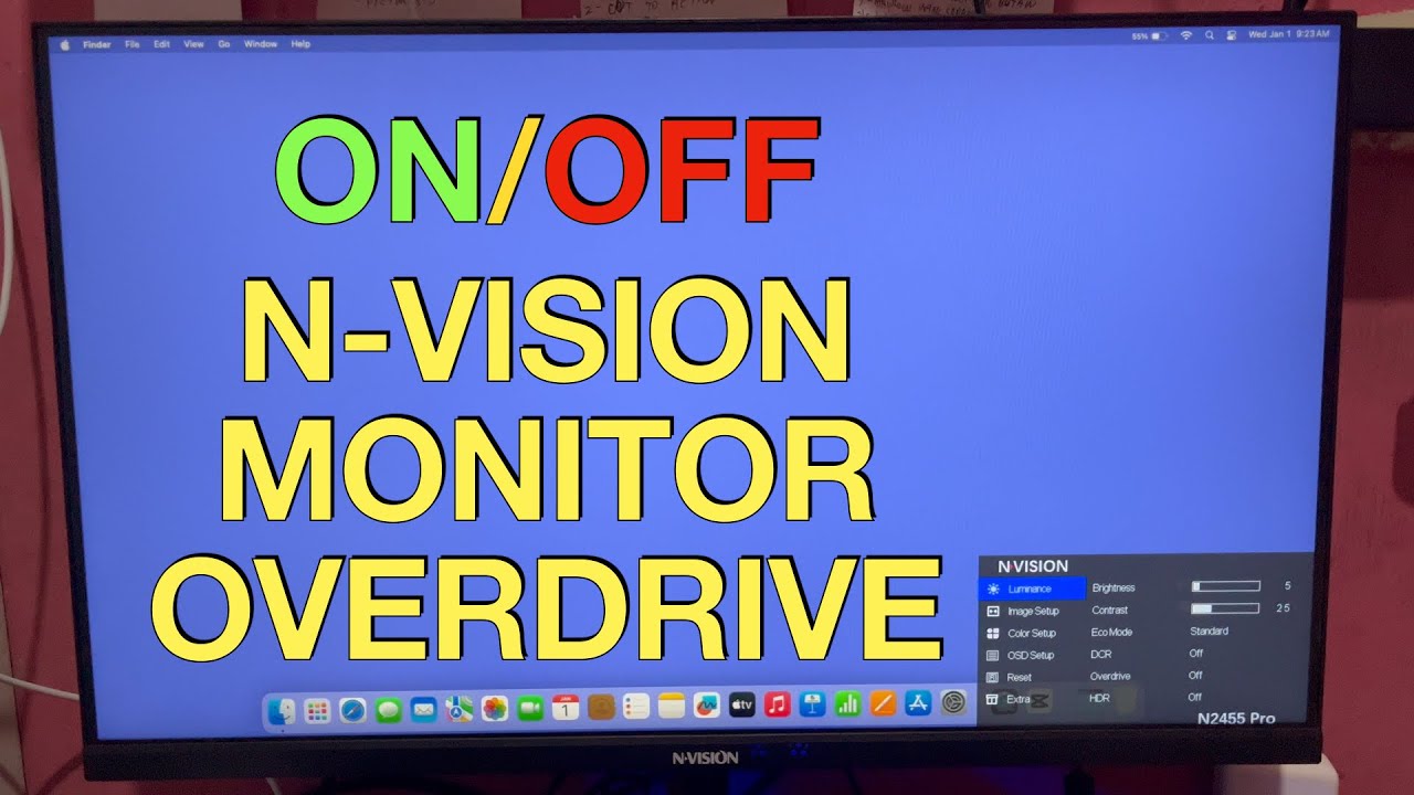 How to turn on or off N-Vision monitor Overdrive | NVISION 19 inches ...