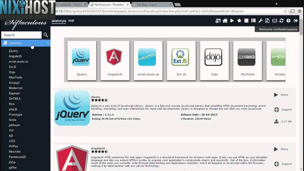 Installing MochiKit with Softaculous in cPanel - YouTube
