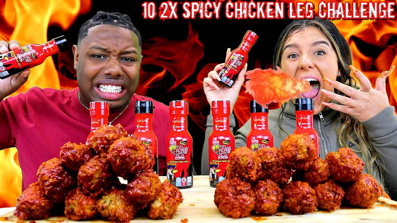 10 2X SPICY CHICKEN LEG CHALLENGE IN 15 MINS BY EPIC EMPIRE🍗🔥⚠️ - YouTube