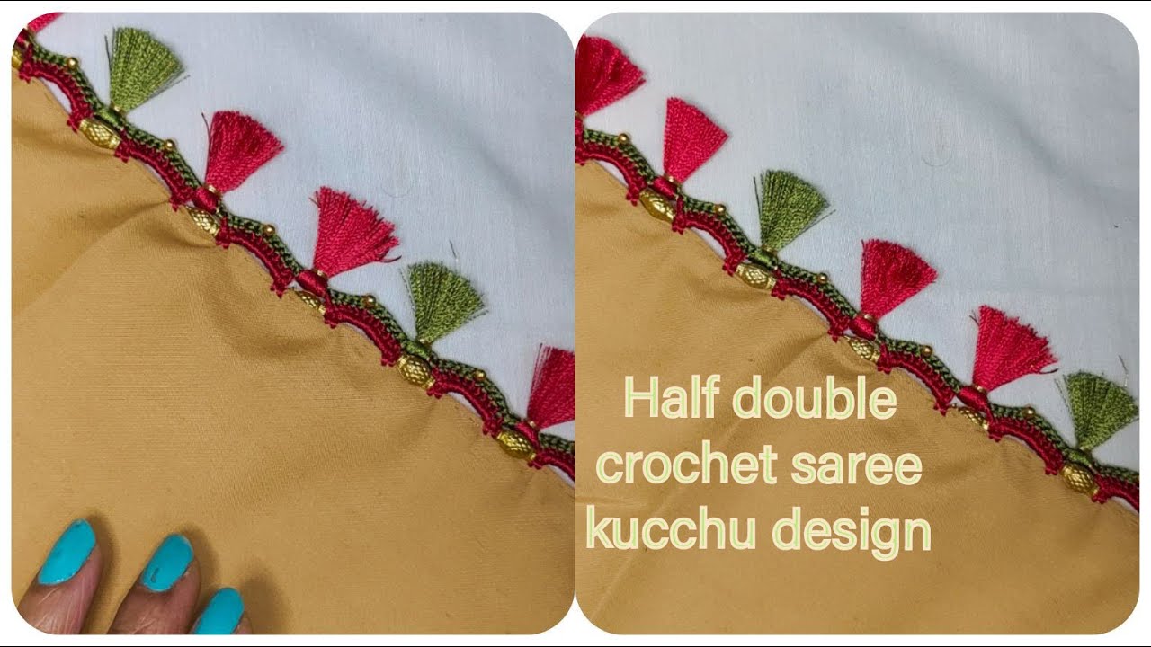Simple Bridal Saree kucchu design / Half double crochet saree kucchu ...