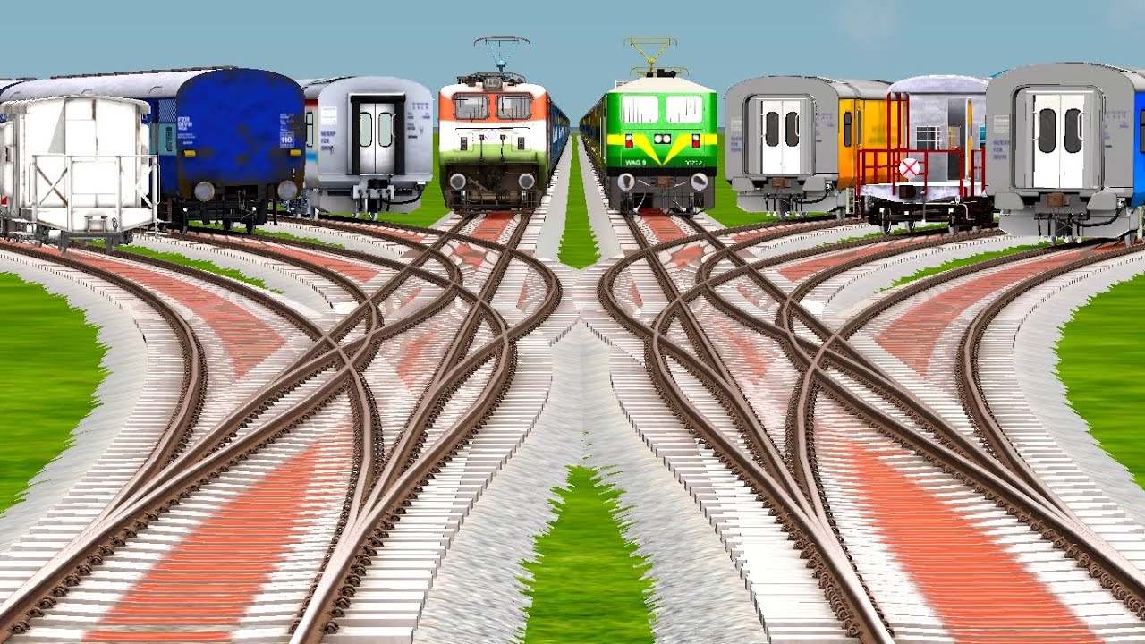 Back To Back Overtake Train On Bumpy Railroad Tracks | train simulator ...