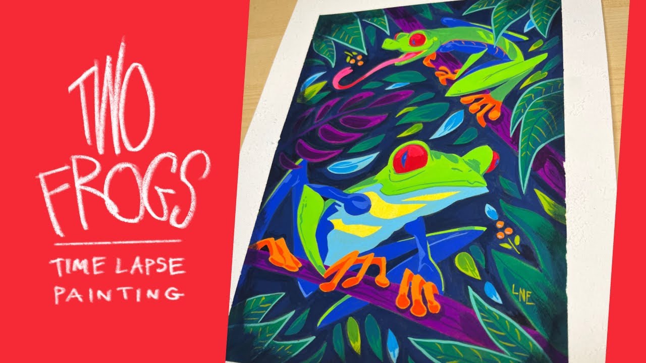 Two Frogs | Acrylic Gouache Painting | TIME LAPSE - YouTube