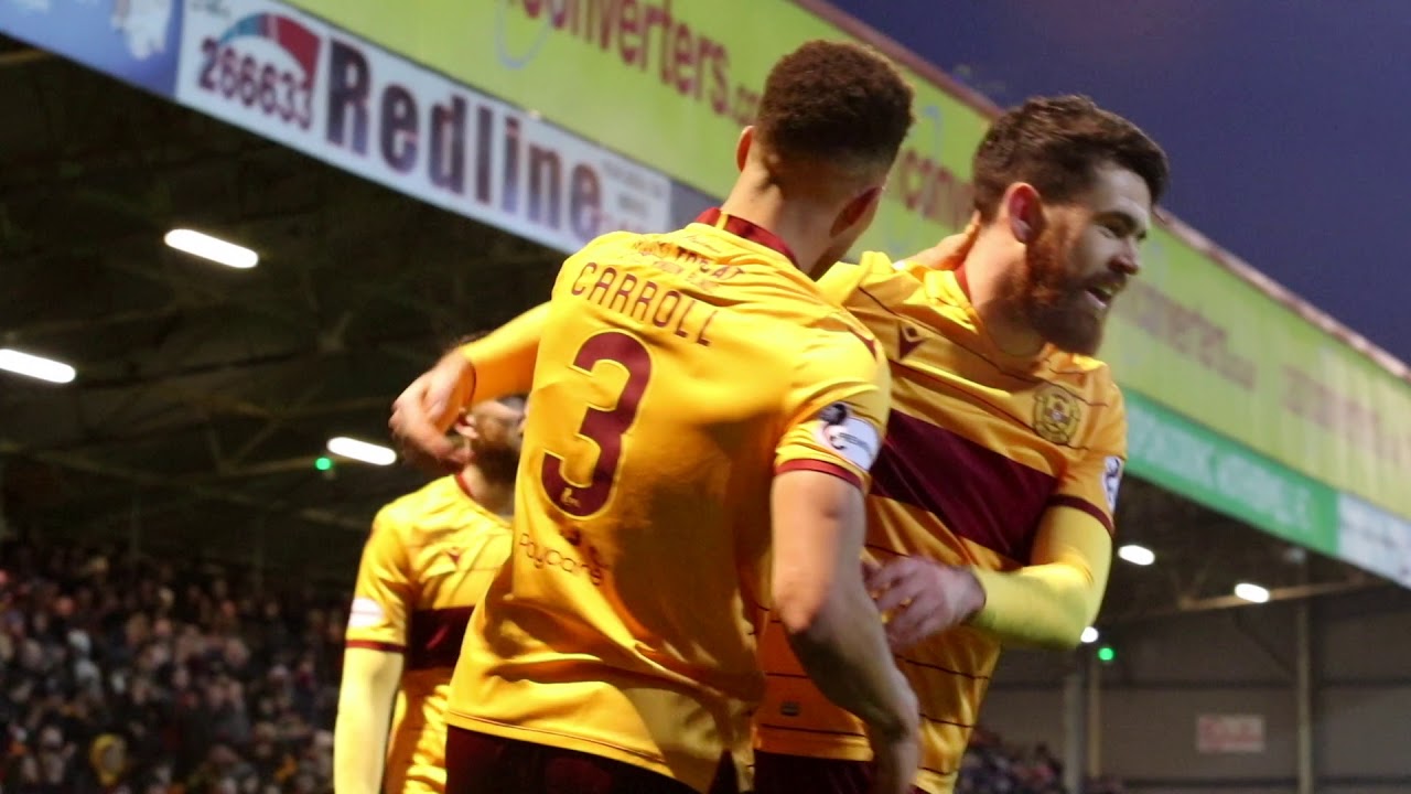 Jake Carroll scores for Motherwell v St Johnstone - YouTube