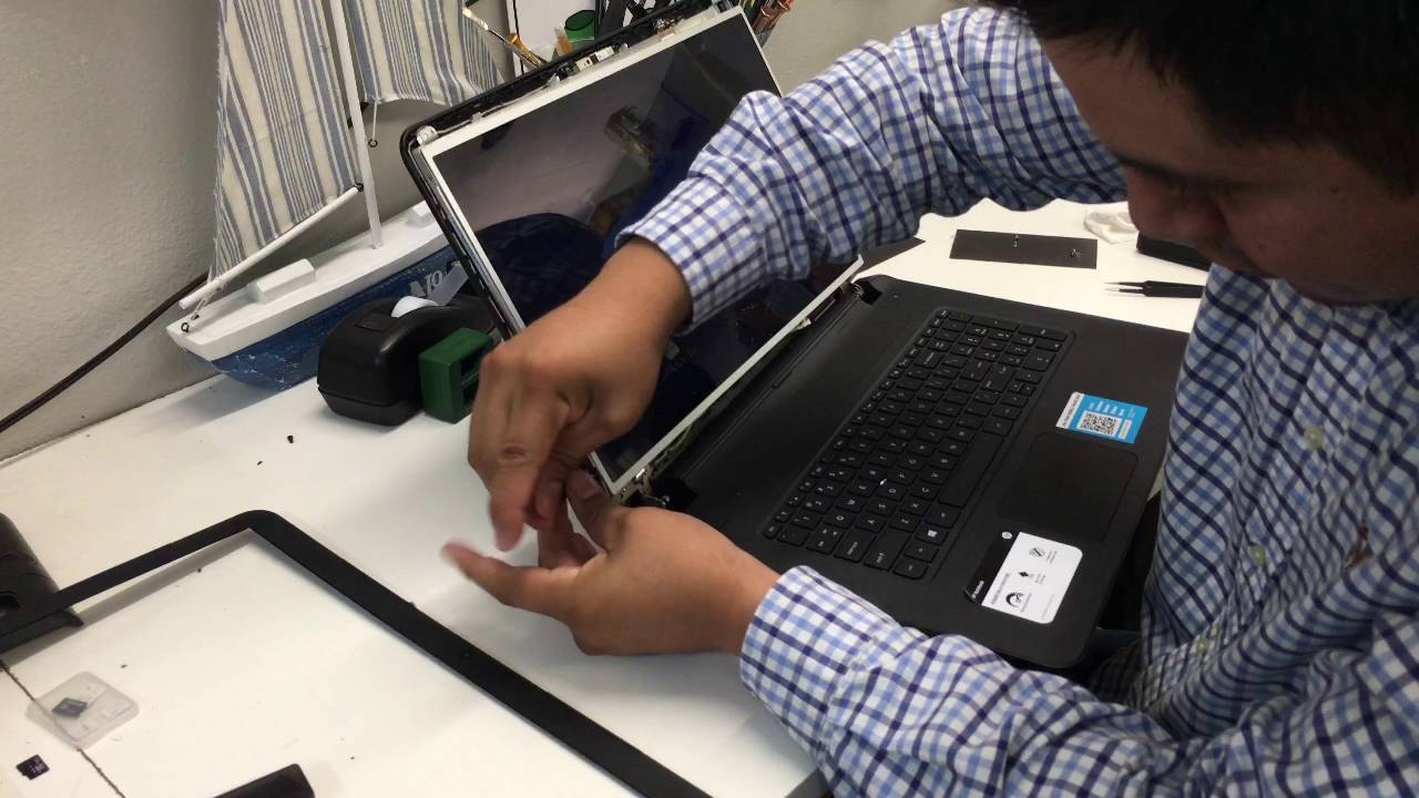 Como remplazar pantalla quebrada a una computadora (HP 17-p161x) - YouTube