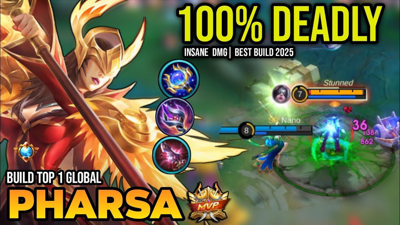 PHARSA BEST BUILD 2025 | BUILD TOP 1 GLOBAL PHARSA GAMEPLAY | MOBILE ...
