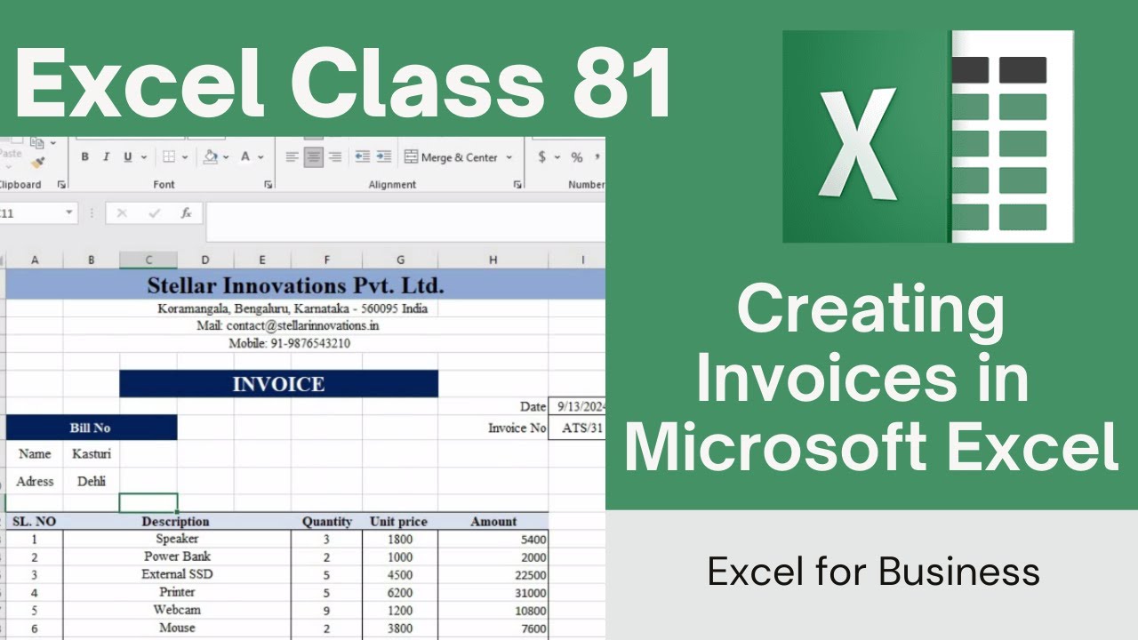 Creating Invoices in Excel: A Step-by-Step Guide - YouTube