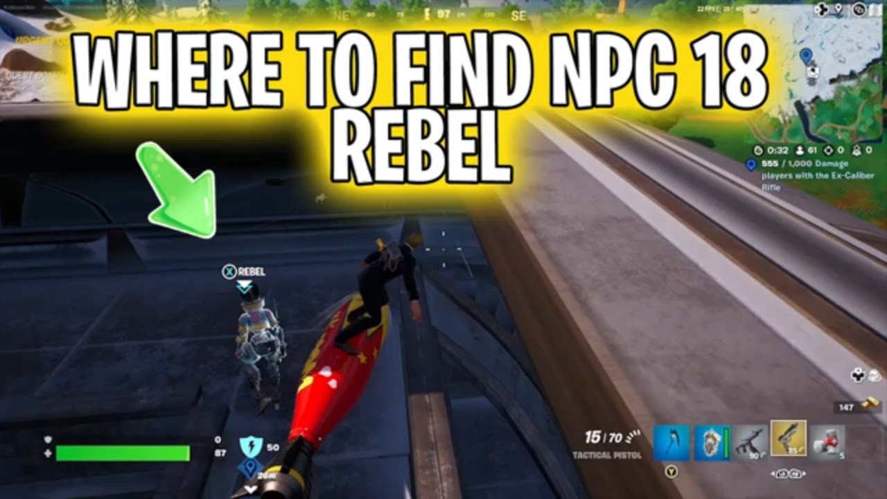 fortnite - where to find npc 18 - rebel - YouTube