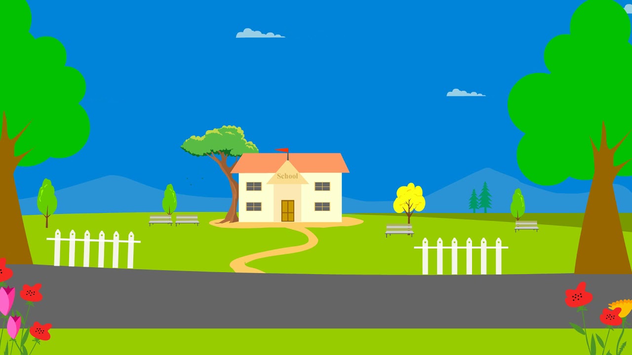School cartoon background animation | free to use background - YouTube