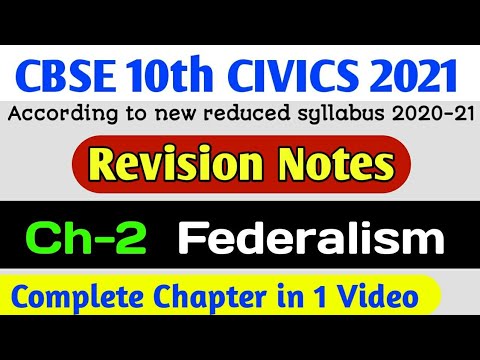 Federalism Class 10 cbse Full Chapter Explanation | Class 10 Civics ...