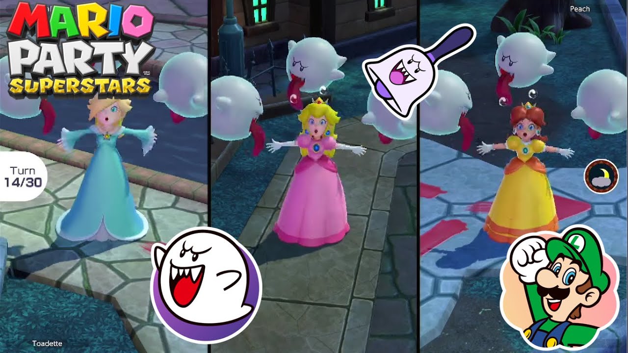 Mario Party Superstars - Luigi vs Peach vs Daisy vs Rosalina - Horror ...