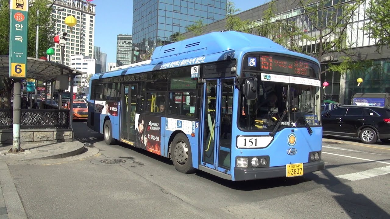 韓國首爾現代巴士 Super Aerocity @ 151 Seoul Bus Rt.151 서울 151 - YouTube