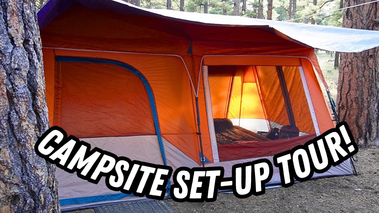 Campsite Set-Up Tour | Tent Camping in Flagstaff, Arizona - YouTube