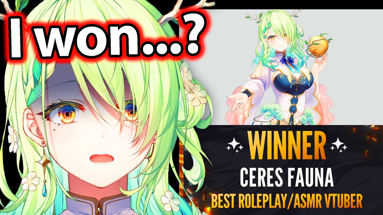 Fauna finds out she won BEST ASMR Roleplay in the Vtuber Award 【Ceres Fauna / Hololive EN】 - YouTube
