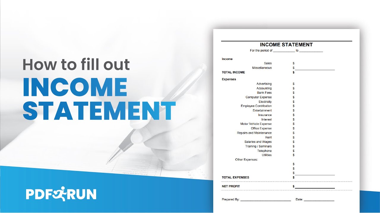 How to Fill Out Income Statement Online | PDFRun - YouTube
