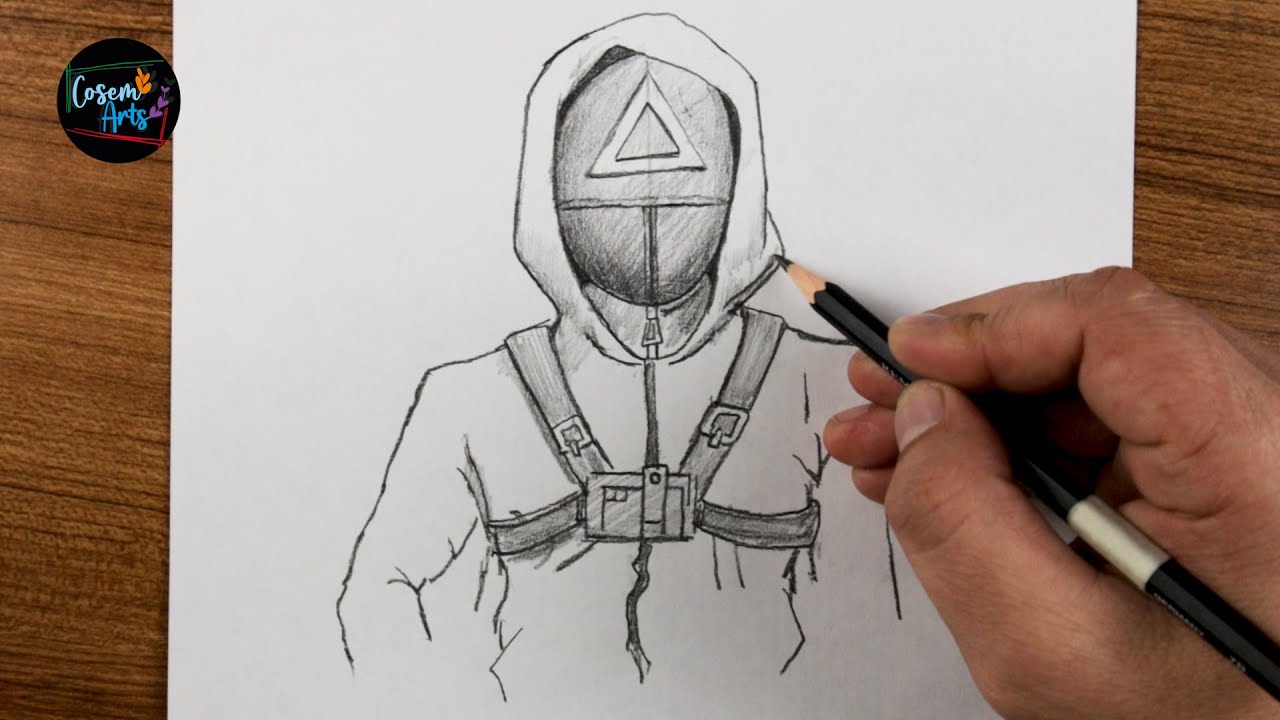 Squid game guard drawing step by step || How to draw Squid game - YouTube
