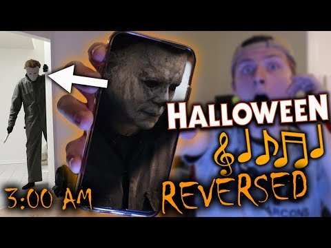 (MICHAEL MYERS IS HERE) LISTENING TO HALLOWEEN MUSIC REVERSED AT 3 AM CHALLENGE!!!