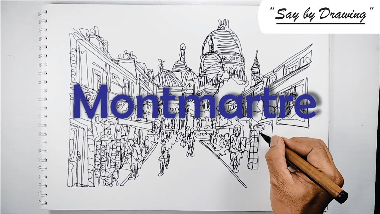 How To Draw Montmartre Paris || One Line Drawing || Andi Yudha's Line ...
