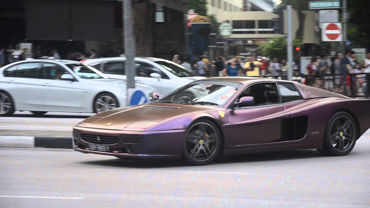 Matte Purple Ferrari Testarossa Cornering - YouTube