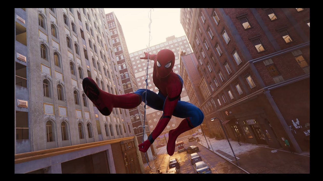Marvel's Spider-Man swinging with 🎵 blitzkrieg bop 🎵 - YouTube