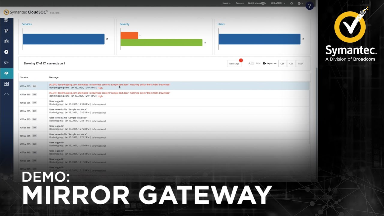 Introducing Symantec CloudSOC Mirror Gateway - YouTube