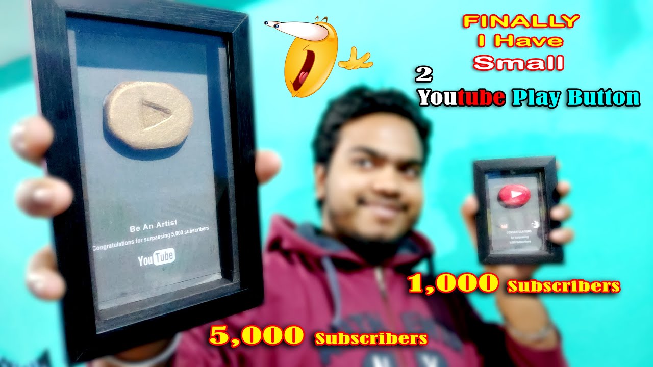 YouTube Play Button on 1k and 5k Subscribers | Small Play Button Red ...