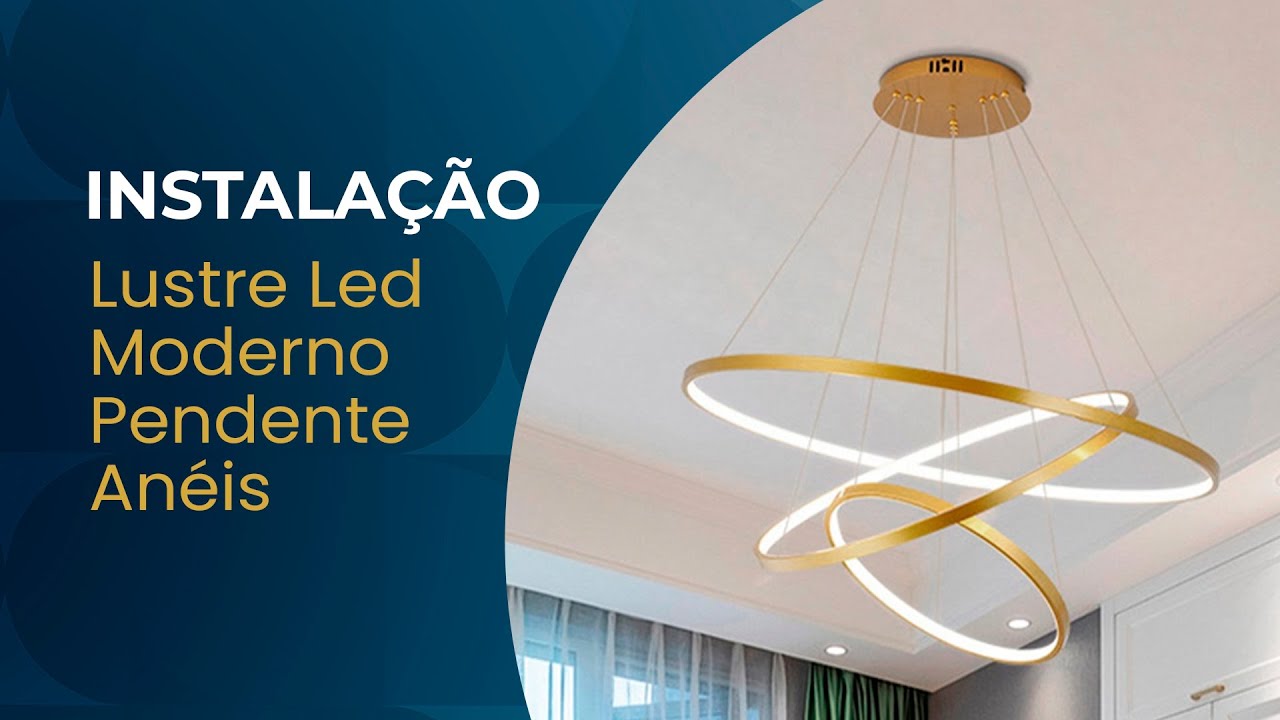 Como montar um Lustre Led Moderno Pendente Anéis Led 89w 3 Arcos ...
