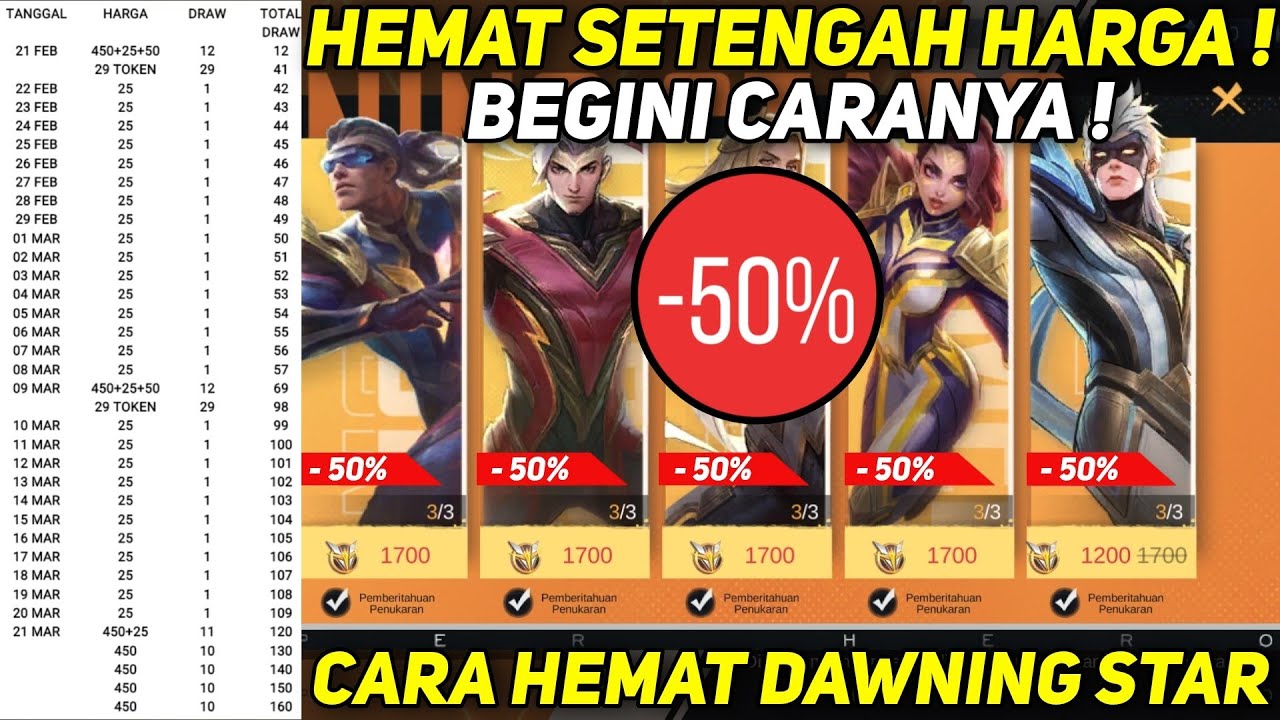 CARA SUPER HEMAT DAPATKAN SKIN DAWNING STAR MLBB 2024 ! PENJELASAN DRAW ...