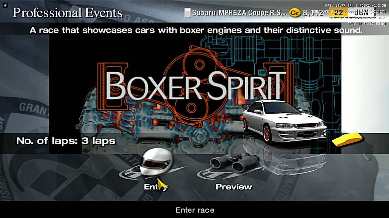 Gran Turismo 4 (SpecII MOD 1.07 Full) PARTE 9 PROFESSIONAL EVENTS BOXER SPIRIT {PS2 4k60fps ...