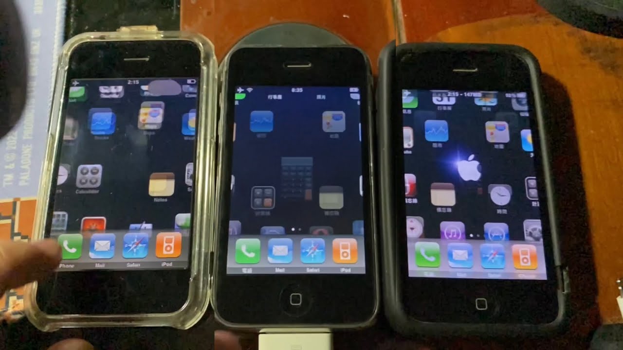 iPhone OS 1, 2, 3 Animations comparison in slow motion - YouTube