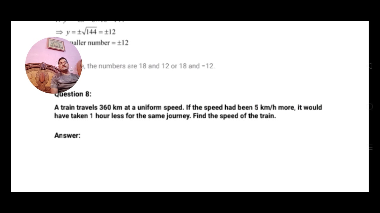 ||Class 10 Maths|| Unit 4 Ex. 4.3 Q no.8|| - YouTube