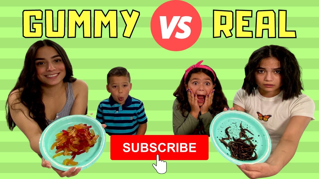Gummy Food vs. Real Food Challenge! *EATING GIANT GUMMY FOOD* - YouTube