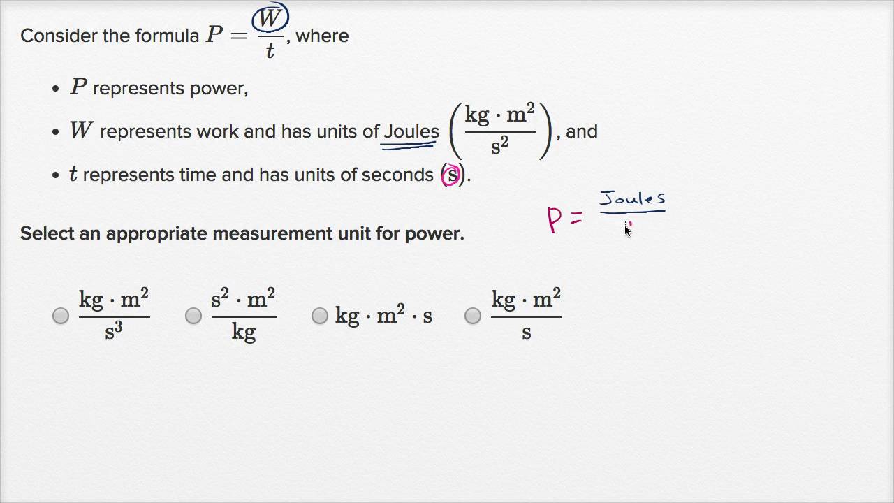 Interpreting Units In Formulas Mathematics I High School Math Interpreting Units In Formulas Mathematics I High School Math
