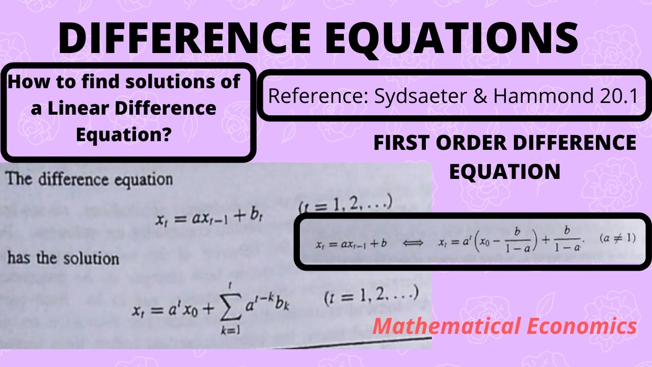 Difference Equations Their Solutions First Order Difference Equation difference-equations-their-solutions-first-order-difference-equation
