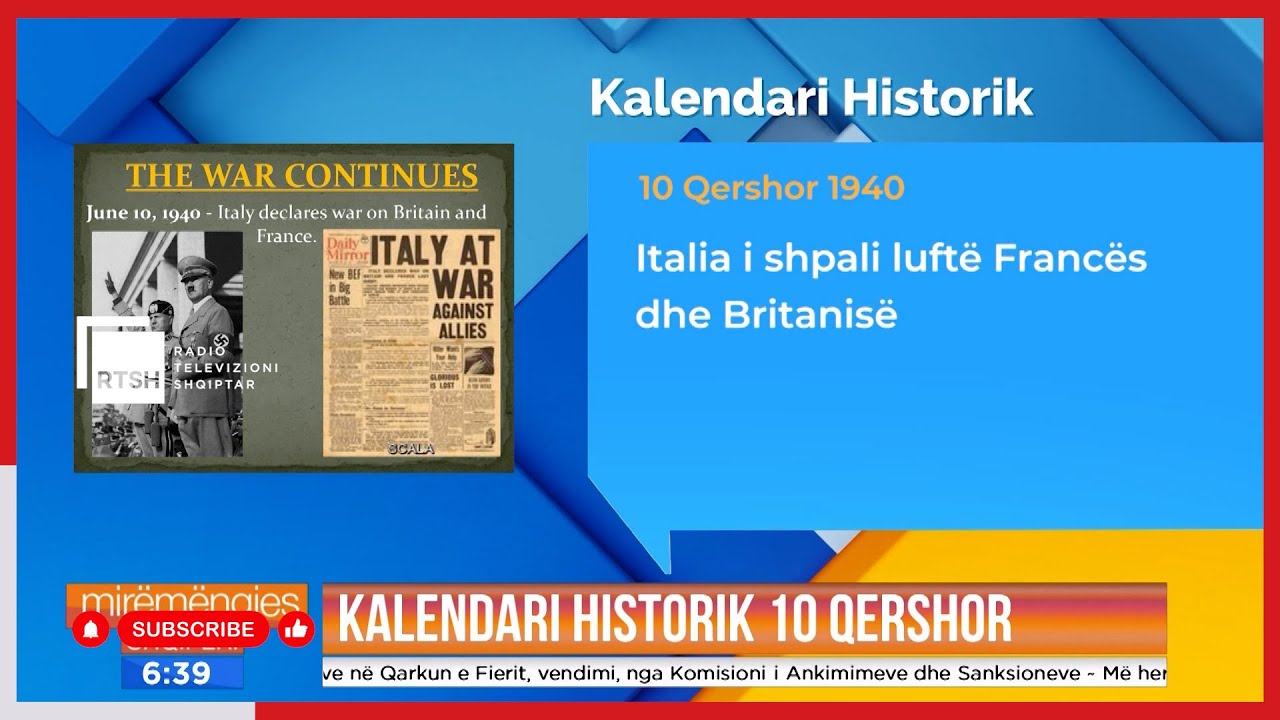 Kalendari historik - 10 Qeshor | Mirëmëngjes Shqipëri - YouTube