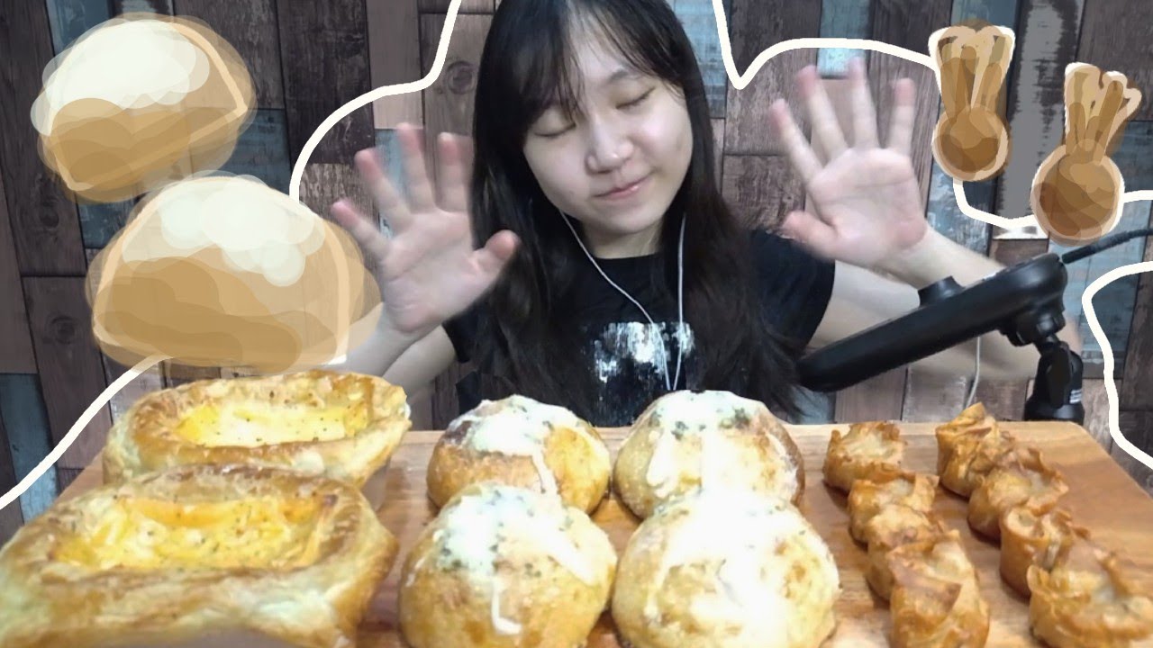 ASMR EATING | KOREAN GARLIC BREAD | FRIED DIMSUM | ZUPPASOUP | ASMR ...